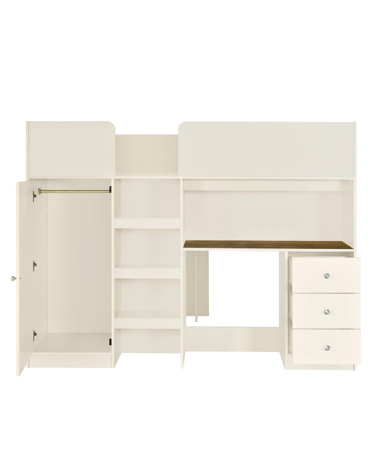 Click here for Boyel Living Wood Full Size Loft Bed with Built-in... prices