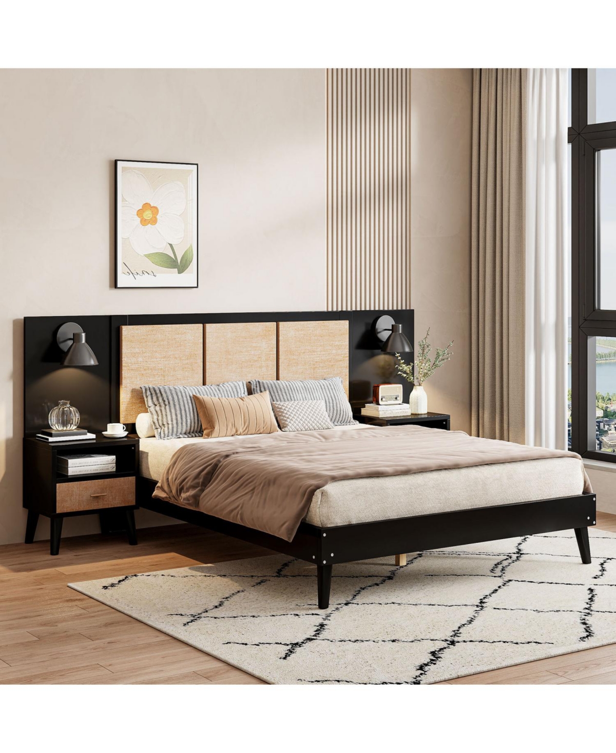 Click here for Streamdale Furniture Queen Bed Frame with Nightsta... prices