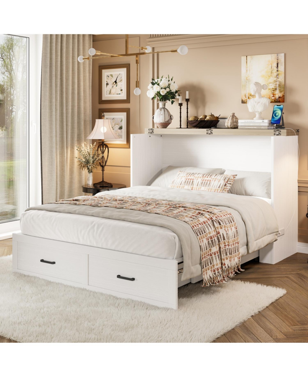 Click here for Streamdale Furniture Queen Murphy Bed Cabinet with... prices