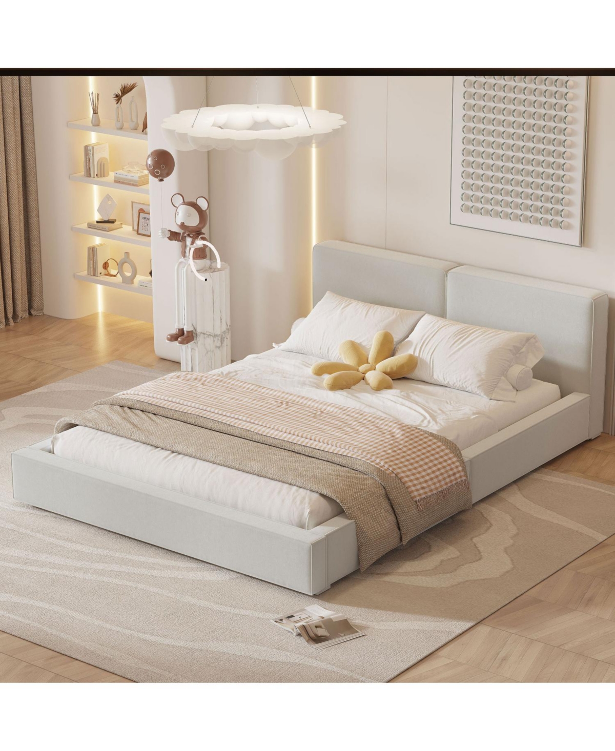 Click here for Simplie Fun Queen Size Upholstered Platform Bed wi... prices