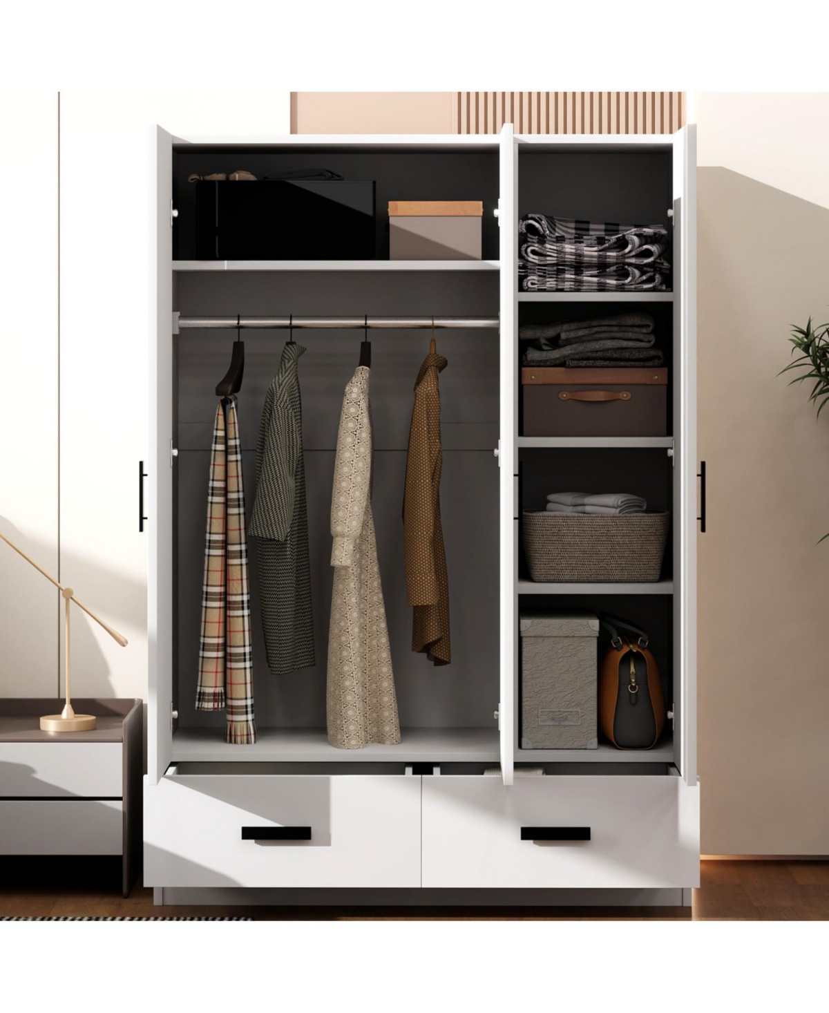 Click here for Streamdale Furniture 3 Door Wardrobe Closet with S... prices