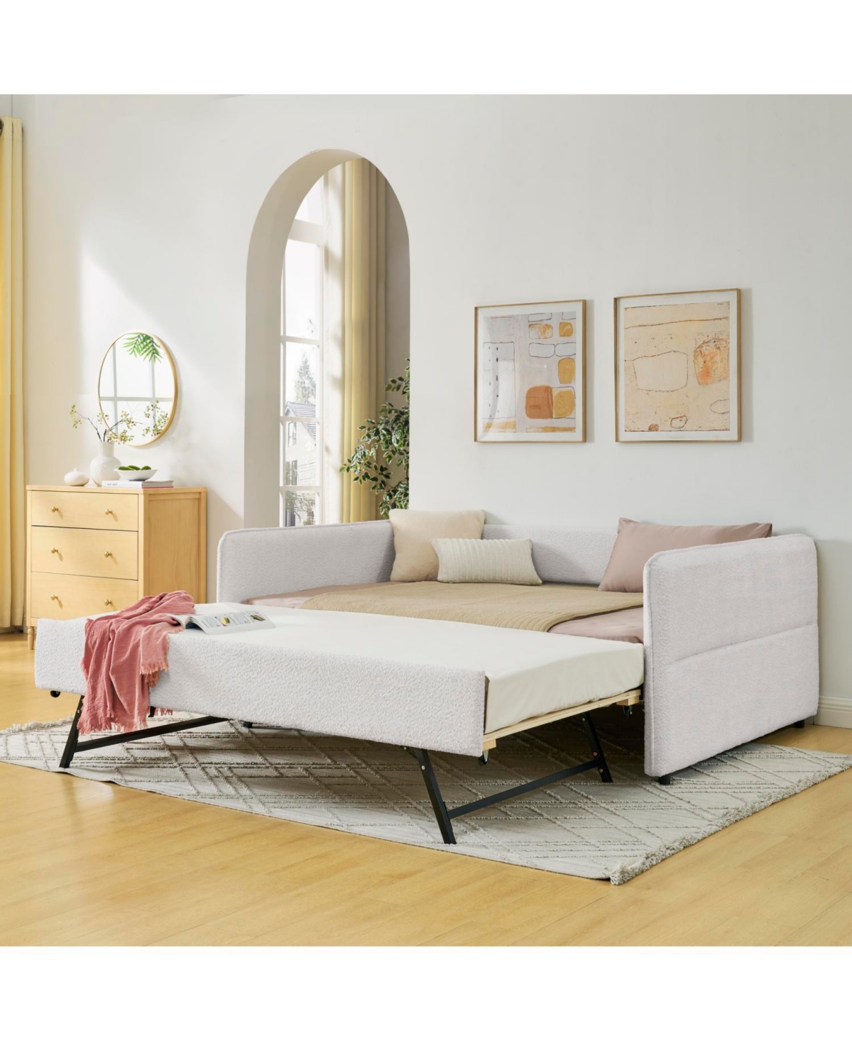 Click here for Streamdale Furniture Boucle Daybed with Trundle Fu... prices