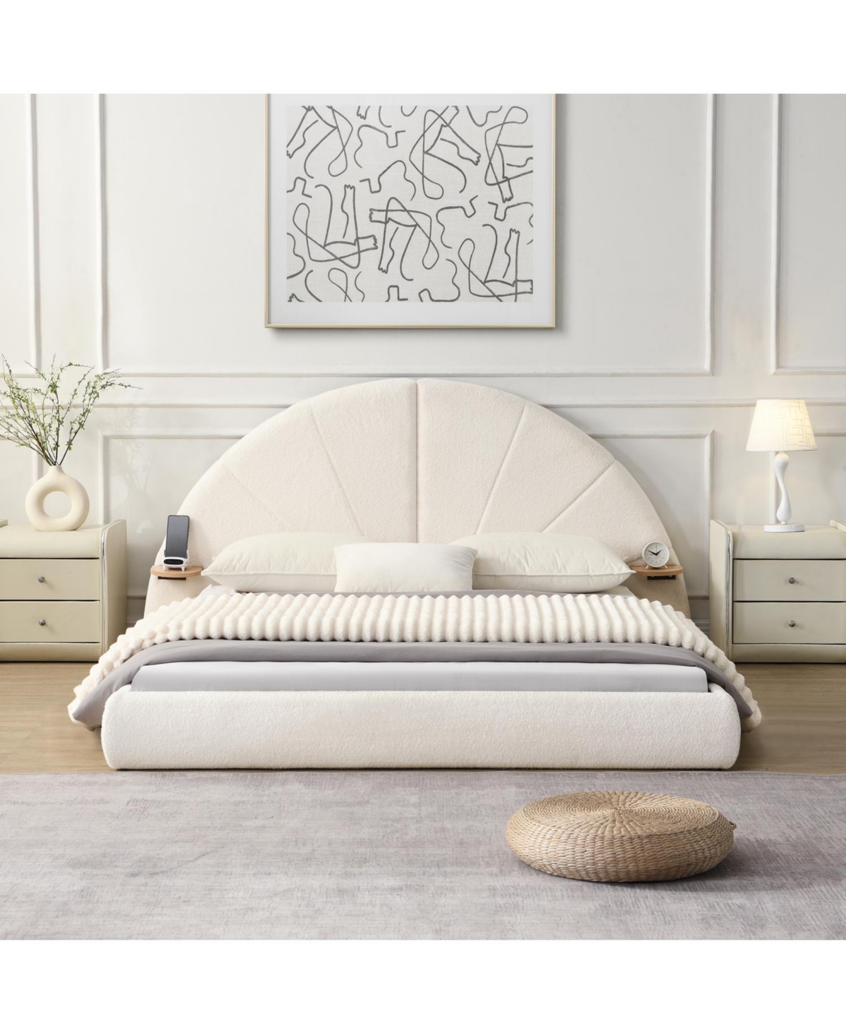 Click here for Streamdale Furniture Unique Arched Boucle Bed with... prices