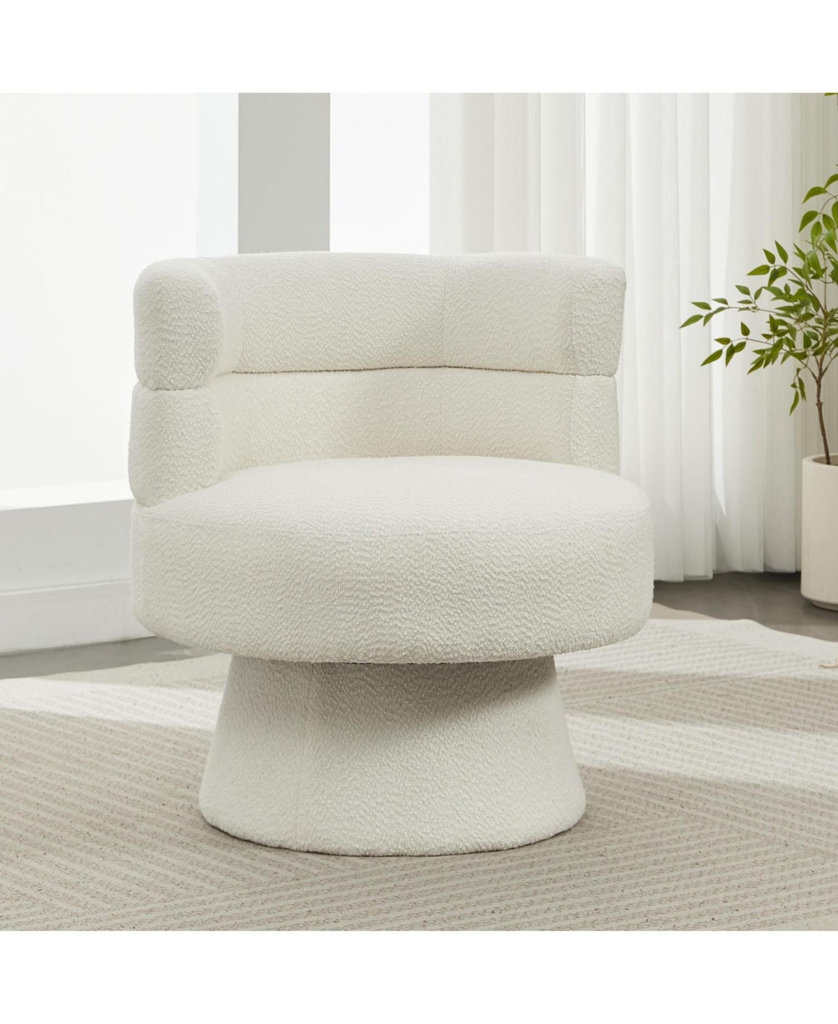 Click here for Streamdale Furniture Cream White Boucle 360 Swivel... prices