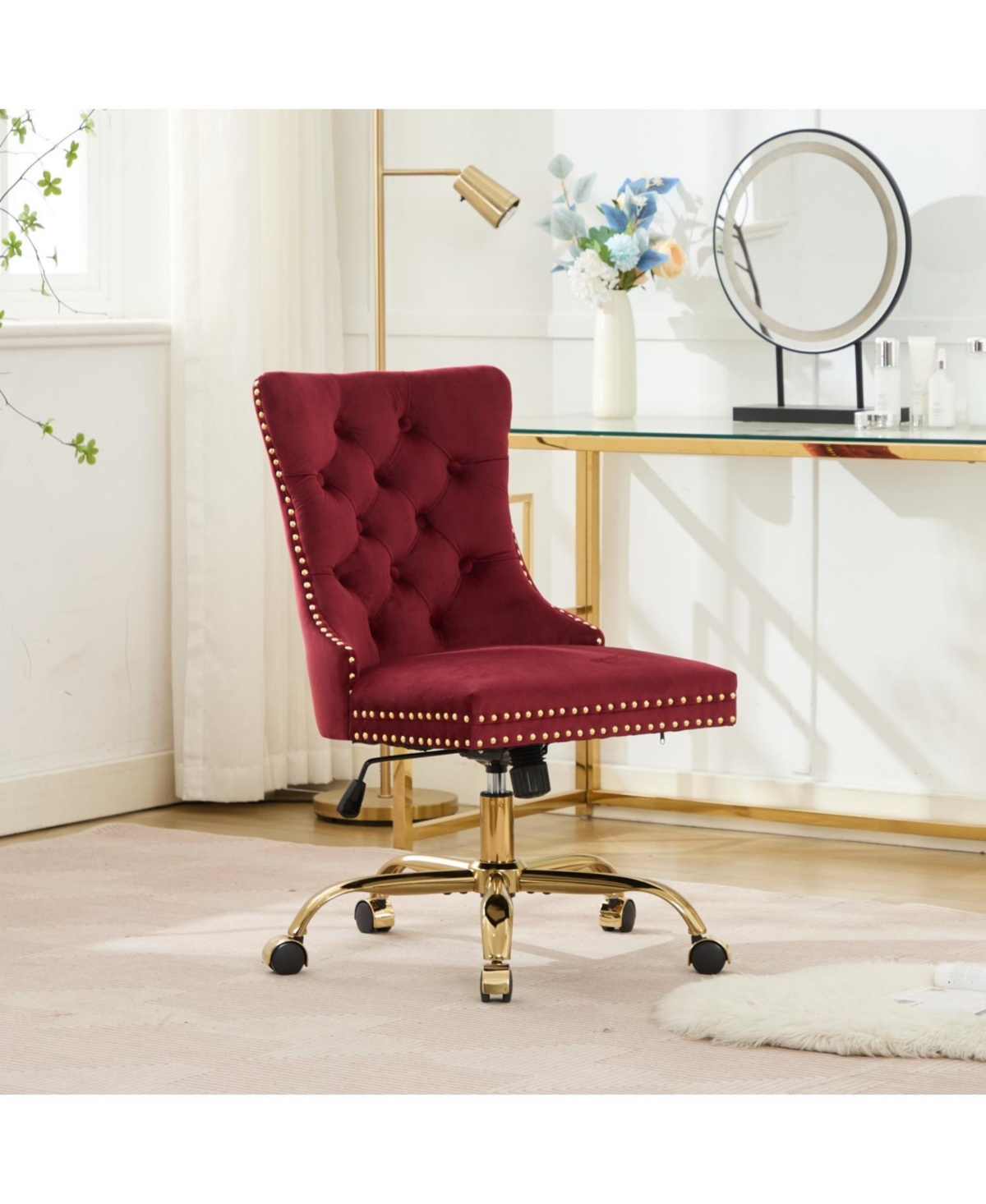 Click here for Streamdale Furniture Velvet Home Office Chair - Wi... prices