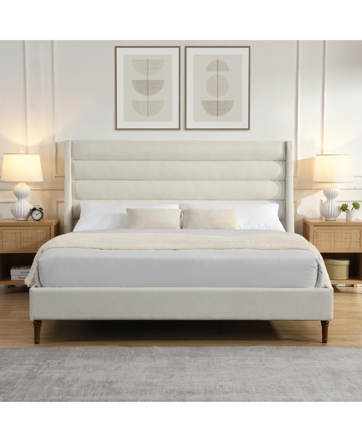 Click here for Streamdale Furniture King Upholstered Platform Bed... prices