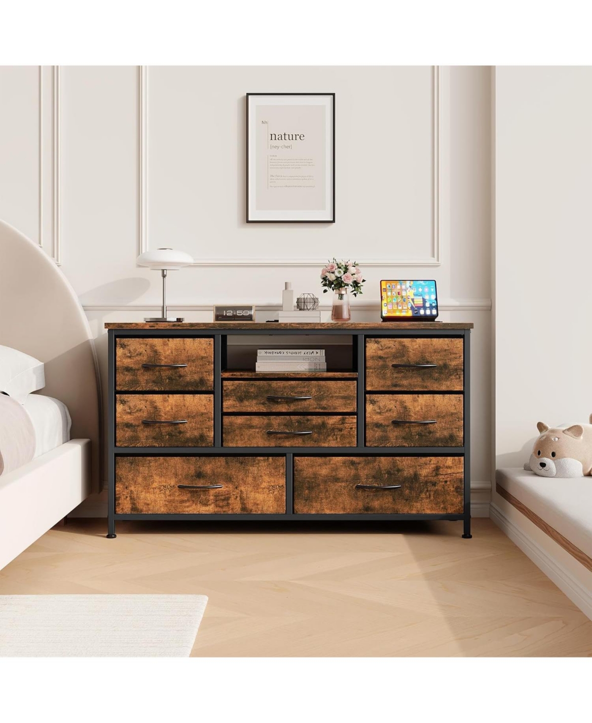 Click here for gaomon 8-Drawer Dresser Tv Stand with Led Lights &... prices