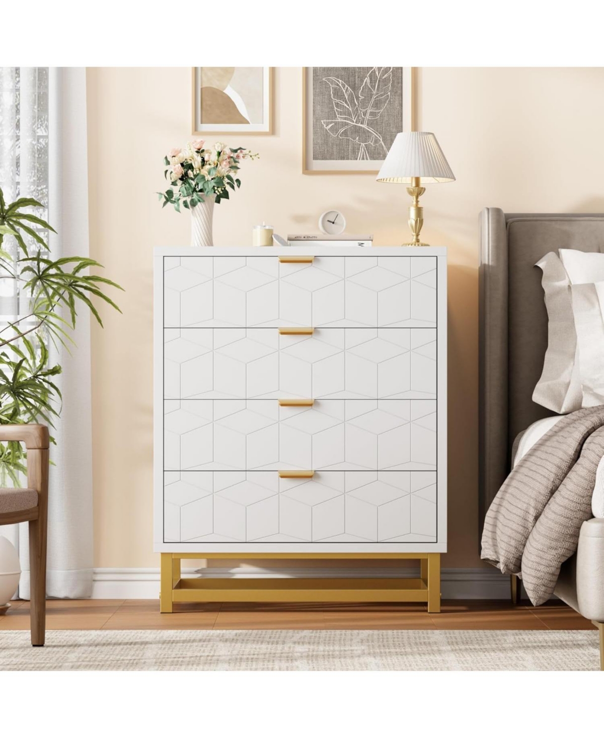 Click here for gaomon 4-Drawer White Dresser  Large Modern Bedroo... prices