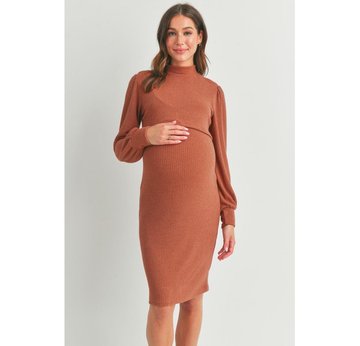 Click here for Hello Miz Maternity Double Layer Mock Neck Ribbed... prices