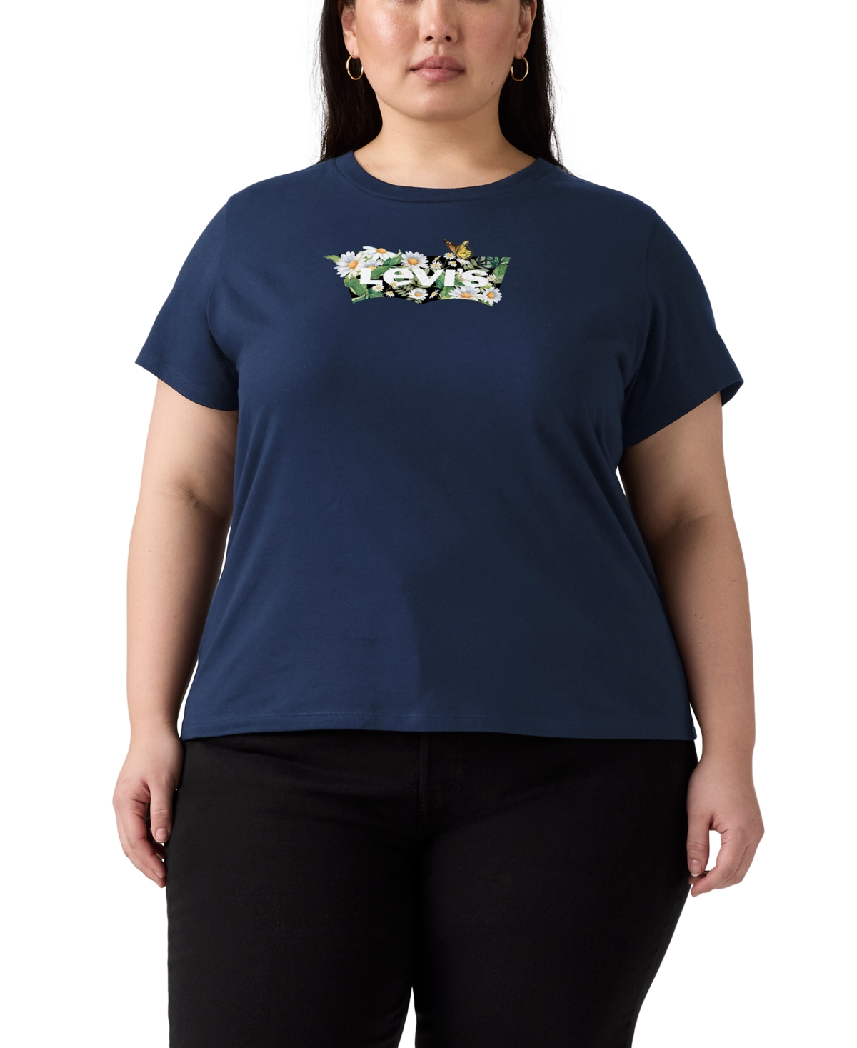 Click here for Levis Trendy Plus Size Perfect Logo Cotton T-Shirt... prices