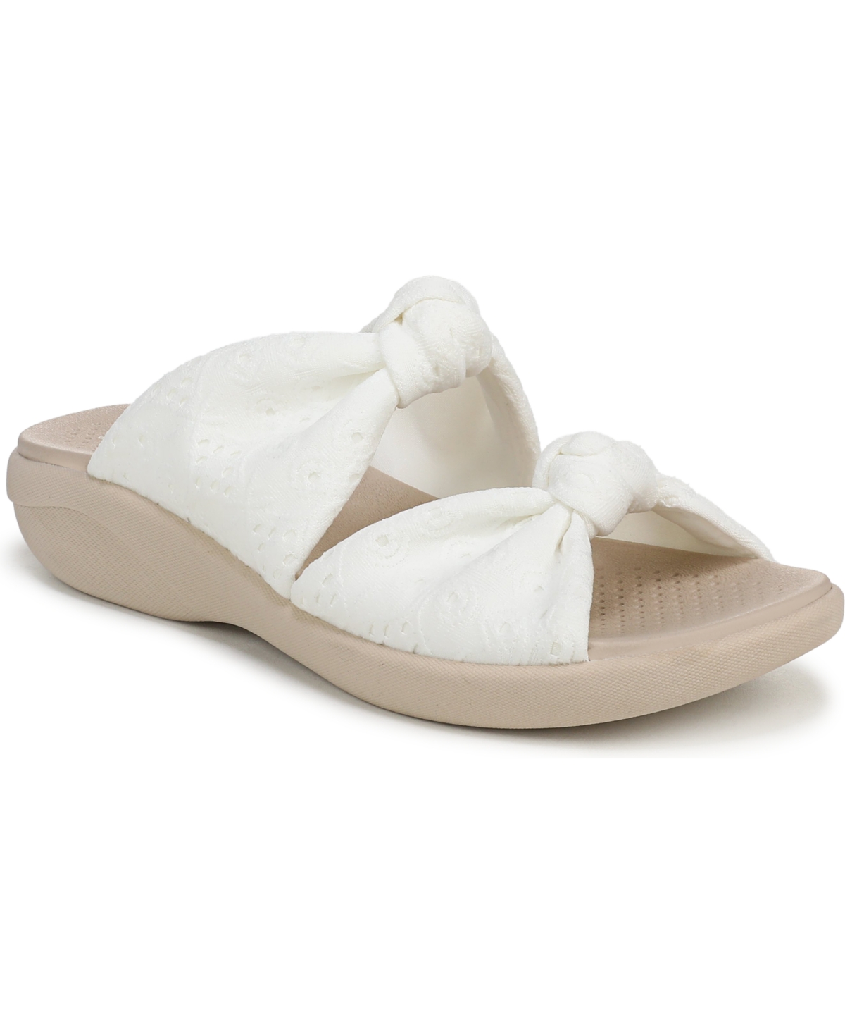 Click here for LifeStride Womens Caring Slide Sandals - White Emb... prices