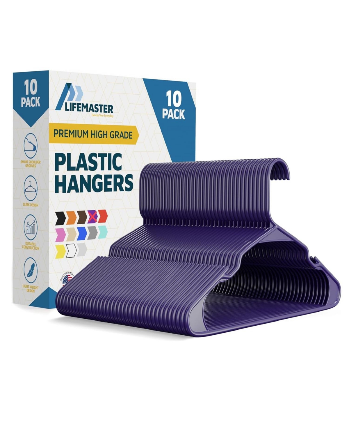 Click here for Lifemaster heavy-duty plastic hangers with non-sli... prices
