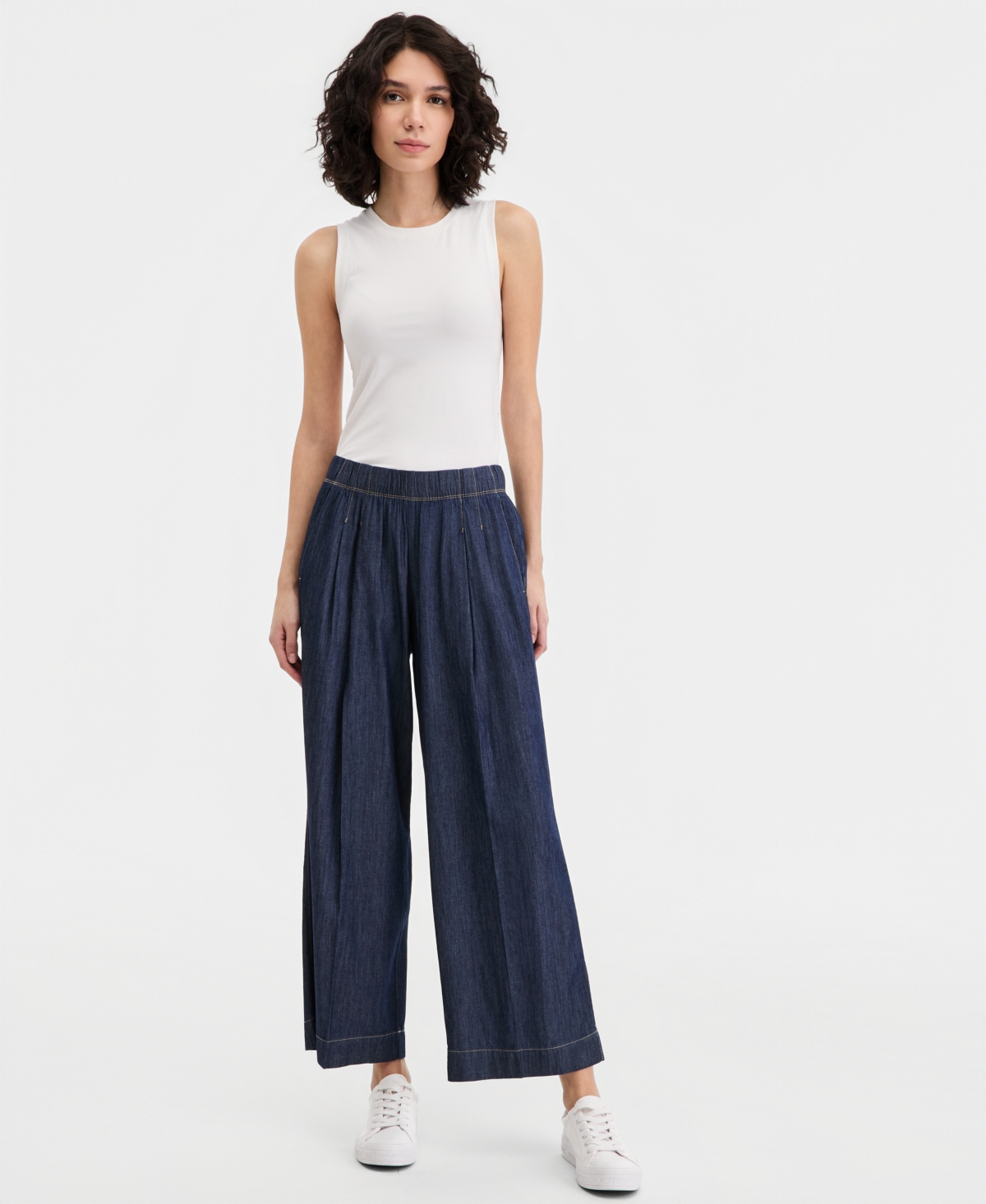 Click here for Nautica Womens Pleated-Waist Pants - Dark Azure prices