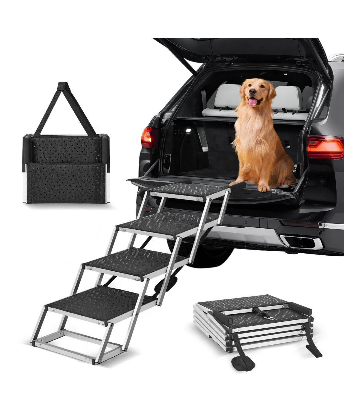 Click here for Cozito Wide 4-Step Aluminum Folding Dog Stairs for... prices