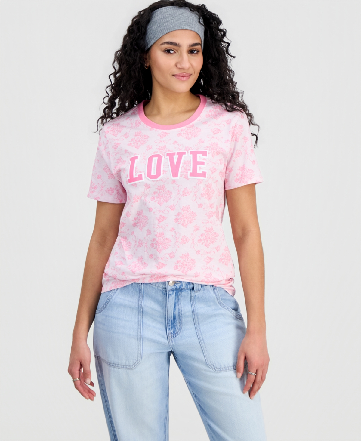 Click here for Rebellious One Juniors Love Printed Floral T-Shirt... prices