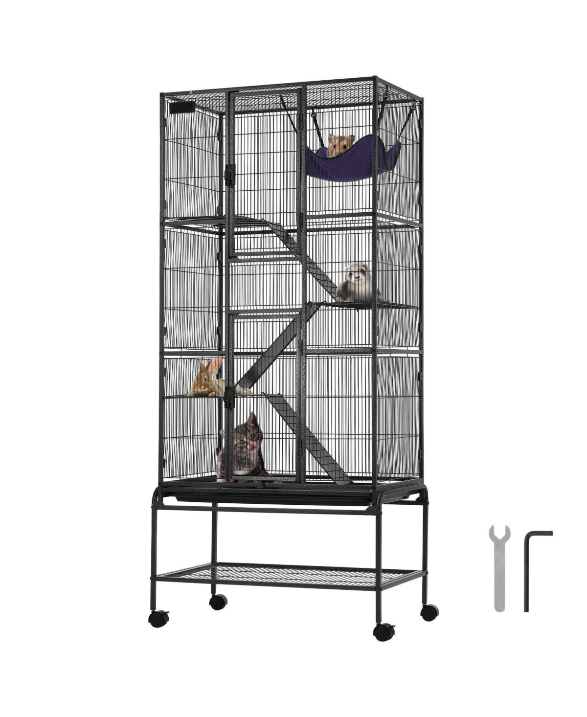 Click here for Cozito 4-Tier Rolling Metal Ferret Cage with Ramps... prices