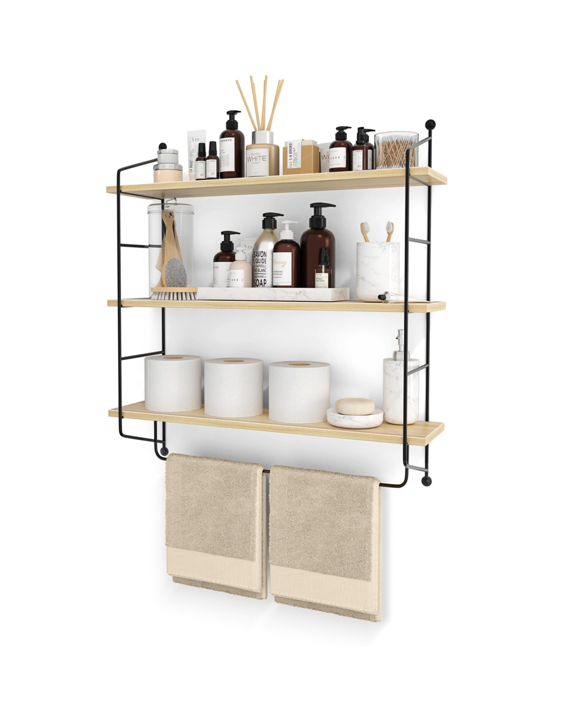 Click here for Sorbus 3-Tier Wooden Floating Shelves with Metal B... prices