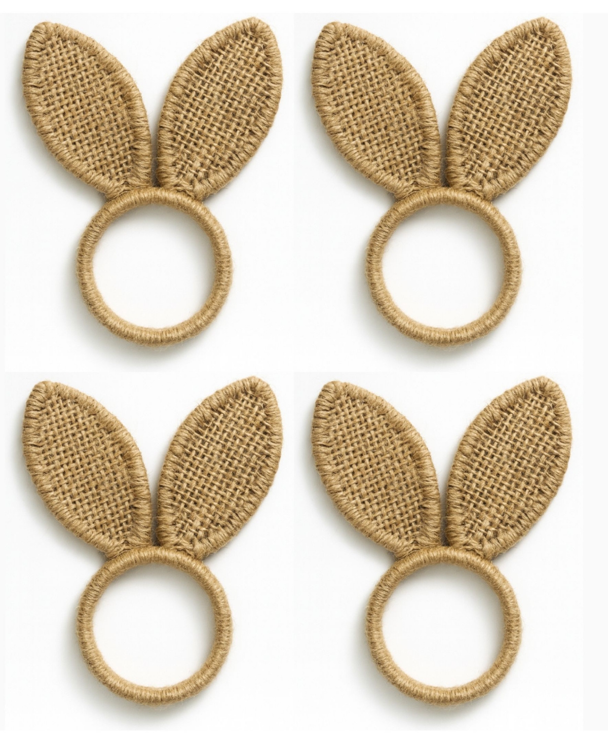 Click here for Elrene Burlap Bunny Ear Napkin Rings  Set of 4 - N... prices