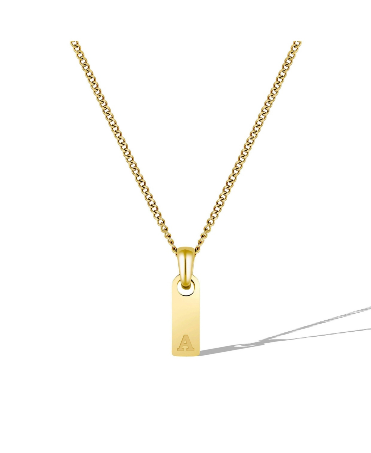 Click here for Vincero Mens Initial Tag Necklace - Gold with Micr... prices