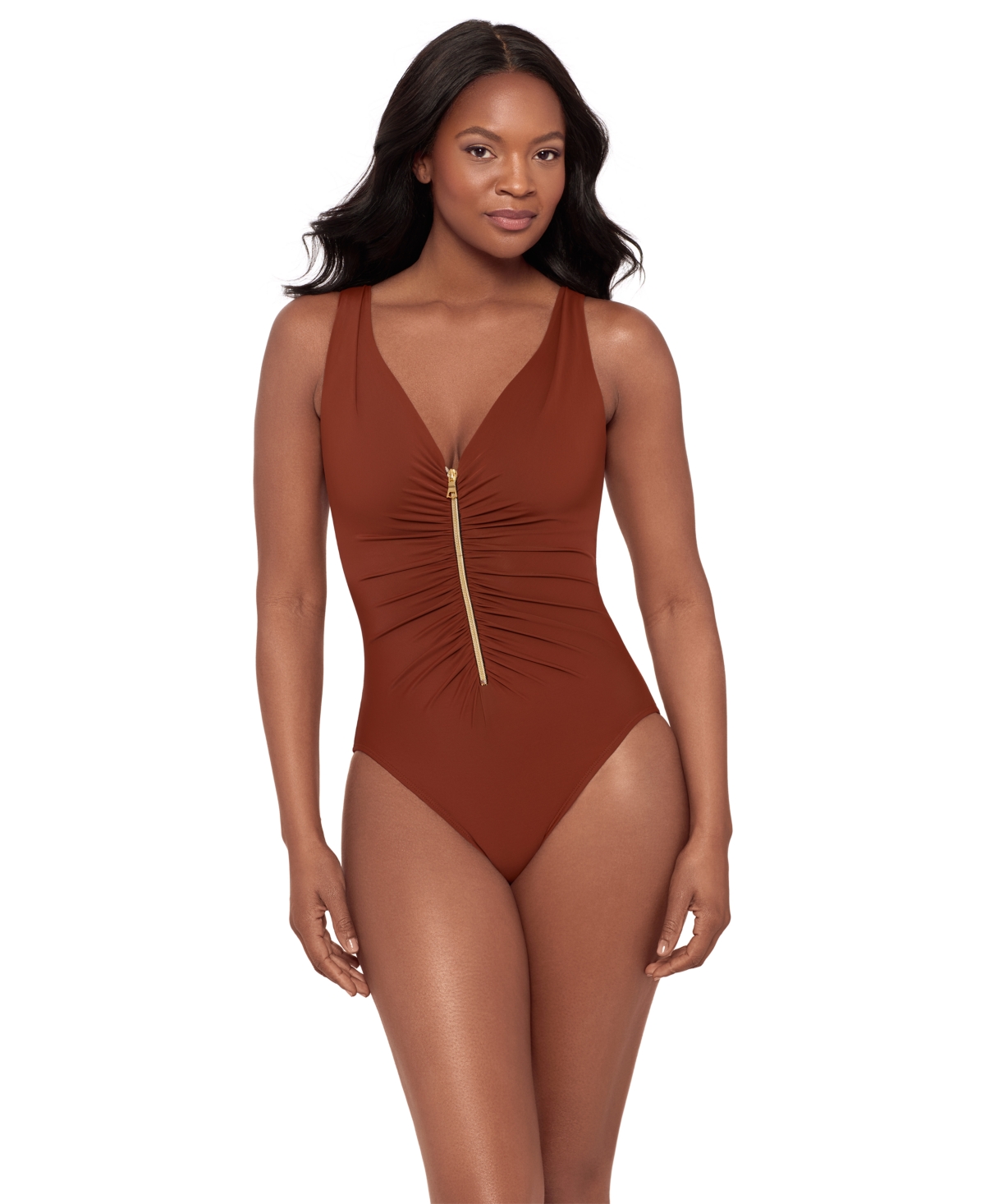 Click here for Miraclesuit Womens Razzle Dazzle Zipt One Piece Sw... prices