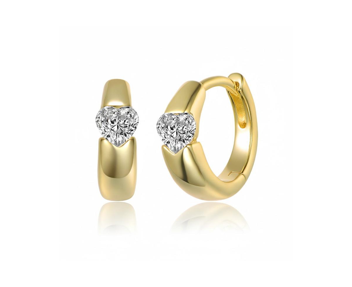 Click here for Genevive Womens 14K Gold Plated Cubic Zirconia Hea... prices