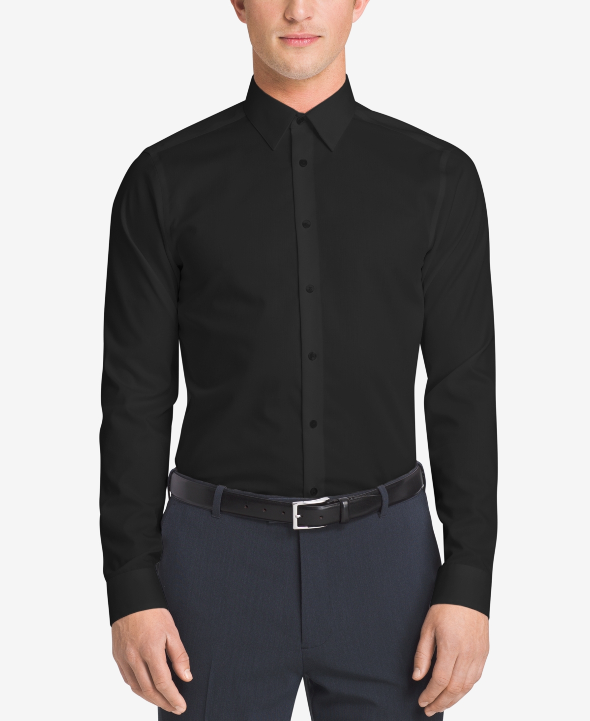 Click here for Calvin Klein Steel Mens Slim-Fit Non-Iron Herringb... prices