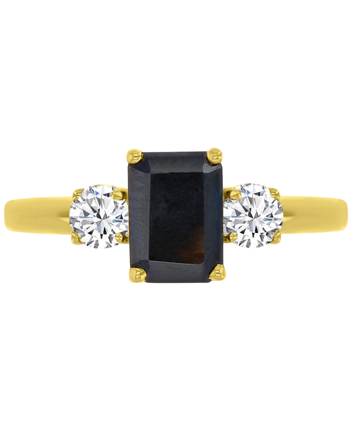 Click here for Macys Onyx & White Topaz Ring - Gold prices