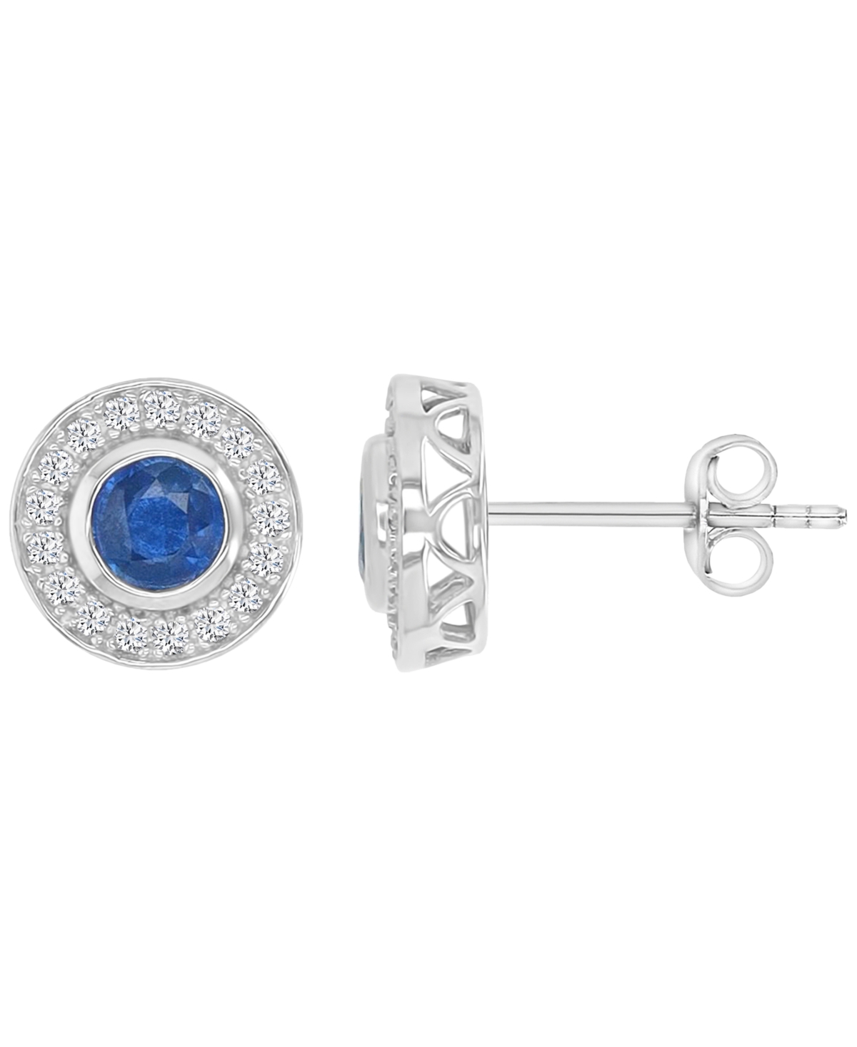 Click here for Macys Sapphire & Diamond Circle Stud Earrings - Si... prices