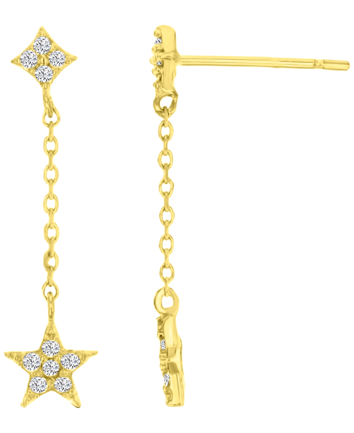 Click here for Macys Cubic Zirconia Star Chain Dangling Earrings... prices