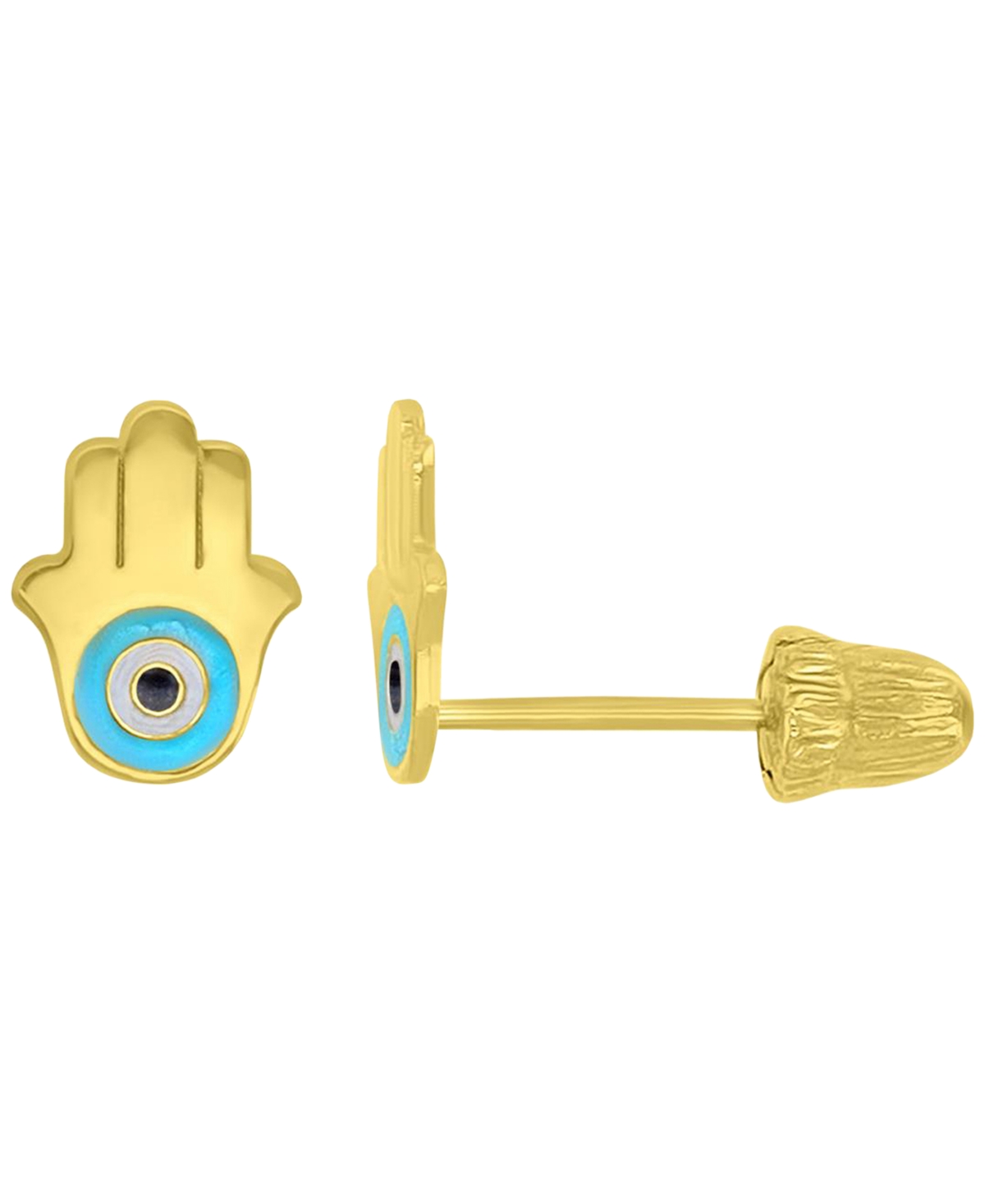Click here for Macys 14k Yellow Gold Enamel Hamsa Stud Earrings -... prices