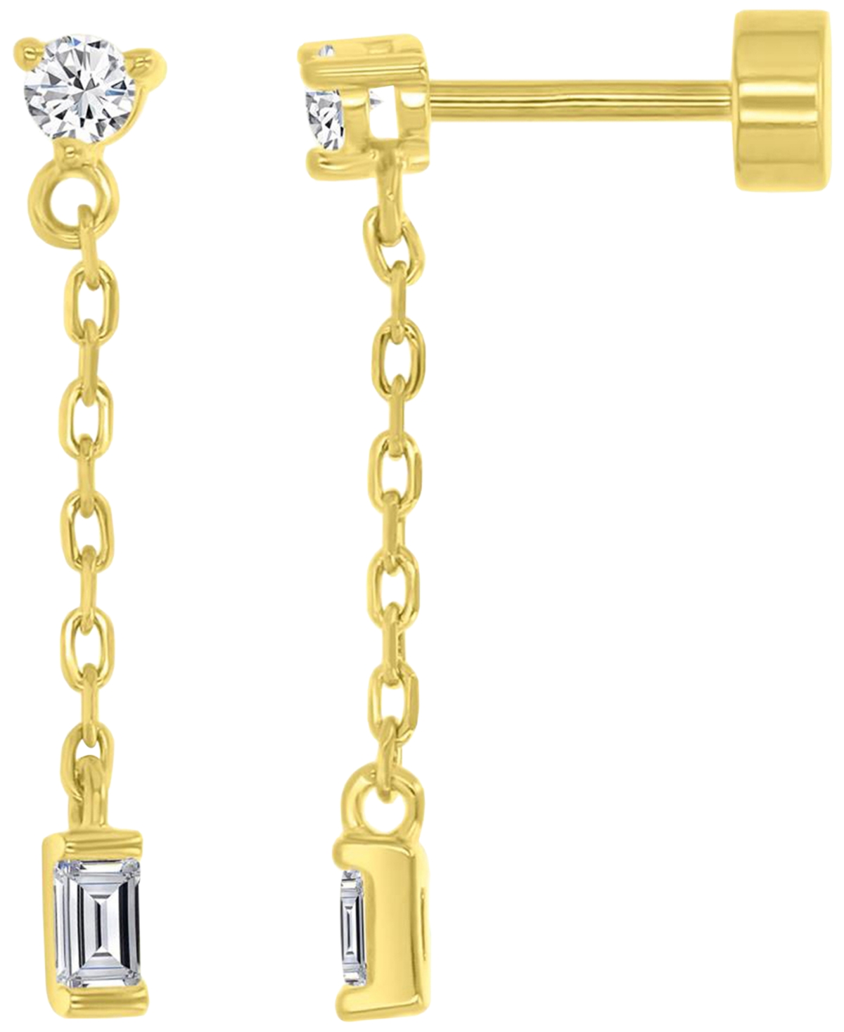 Click here for Macys Cubic Zirconia Dangling Drop Earrings - Gold prices