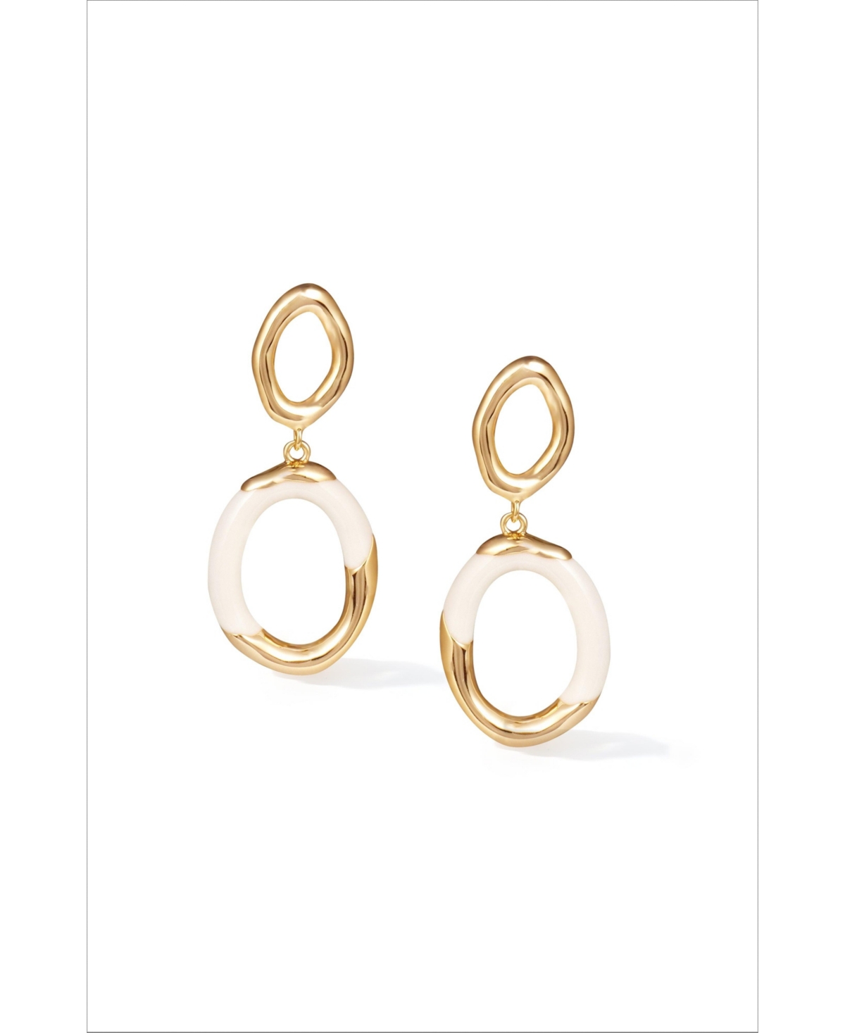 Click here for Retro Chic Time Ripples Round Earrings - White  go... prices