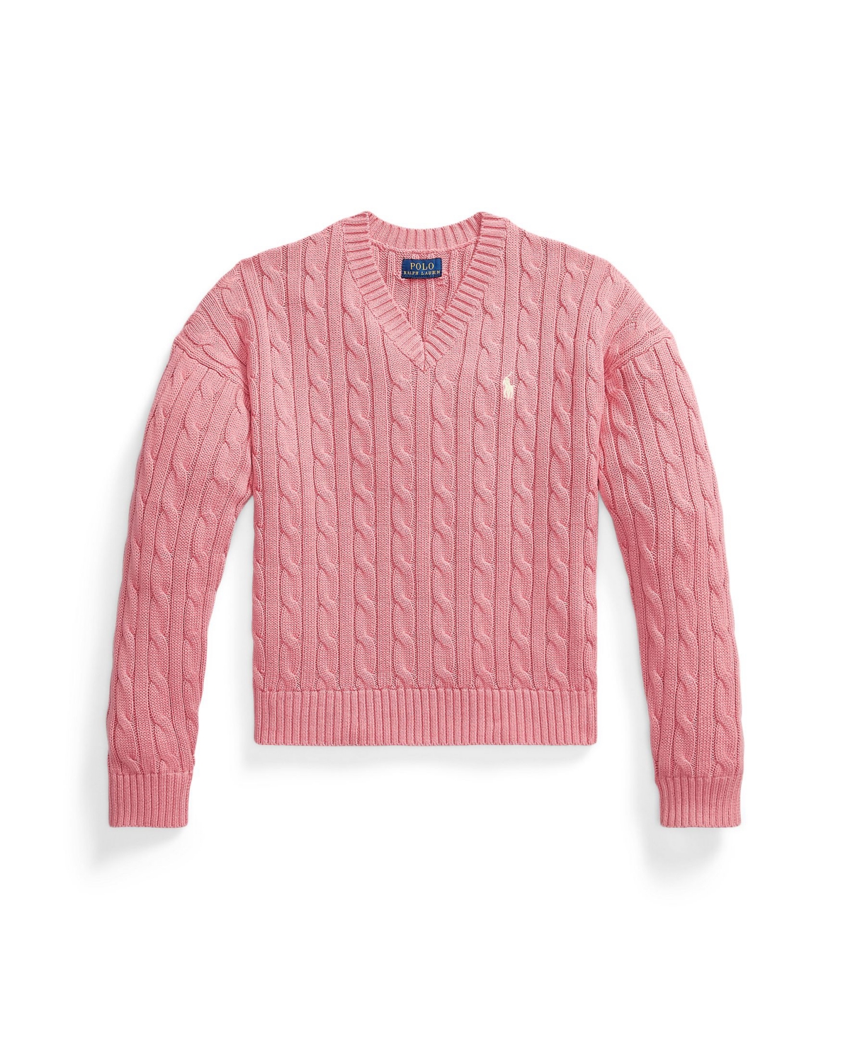Click here for Polo Ralph Lauren Girls 7-16 Cable-Knit V-Neck Swe... prices