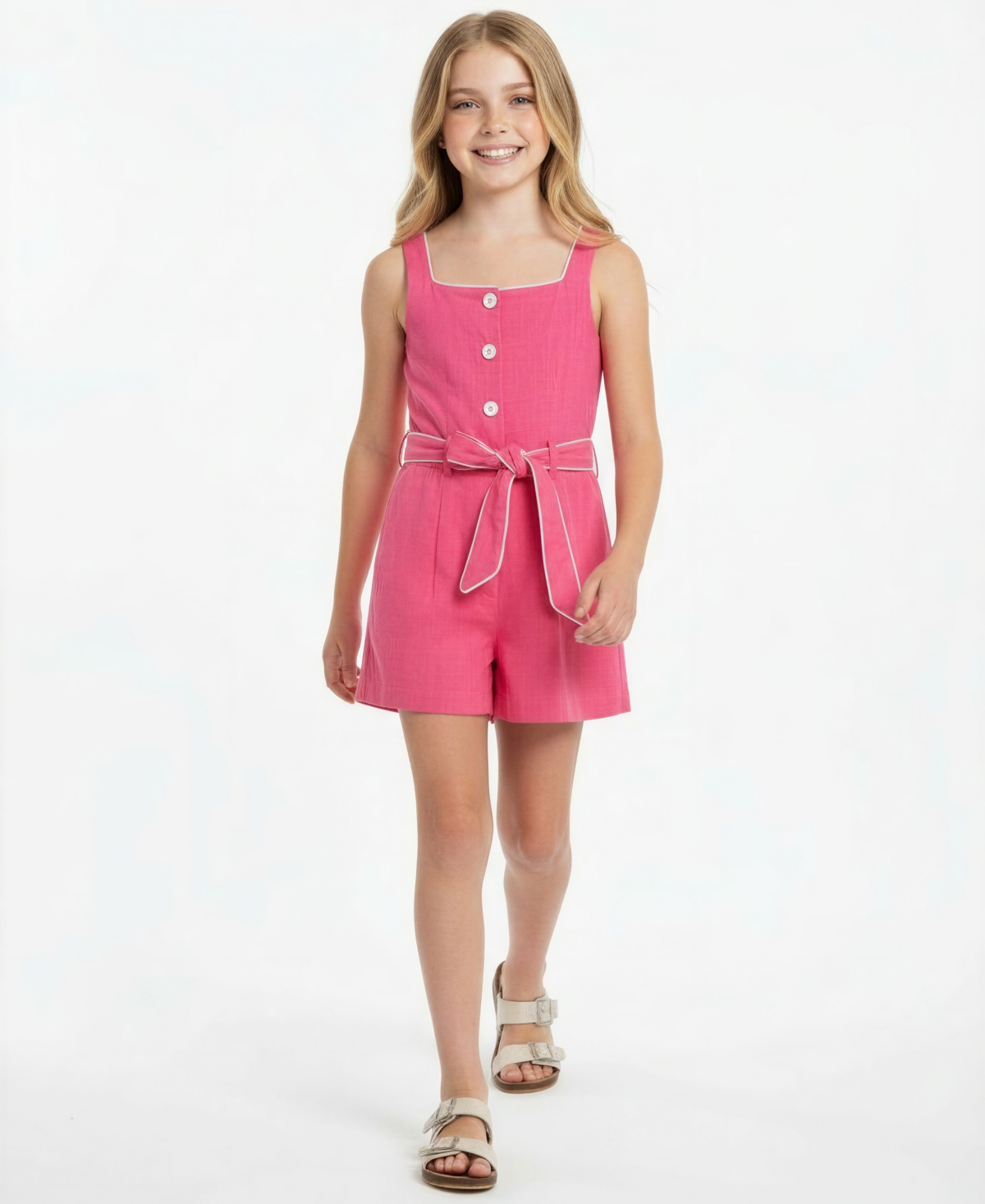Click here for H by Habitual Girls 7-16 Belted Square Neck Romper... prices