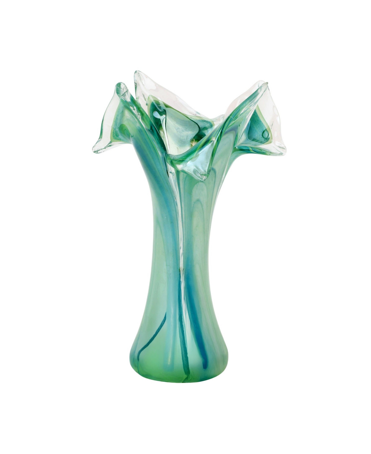 Click here for Vietri Onda 8 oz. Glass Twisted Flower Vase - Gree... prices