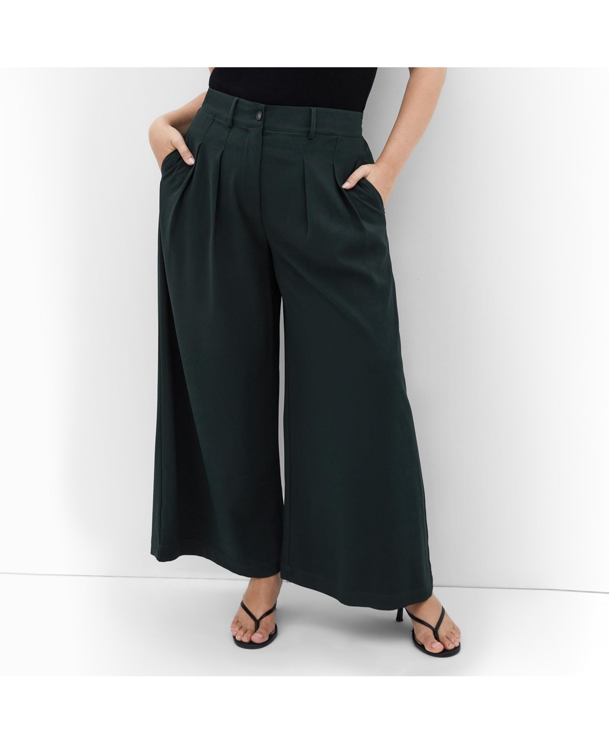 Click here for City Chic Womens Abbie Wide Leg Pant - Teal prices
