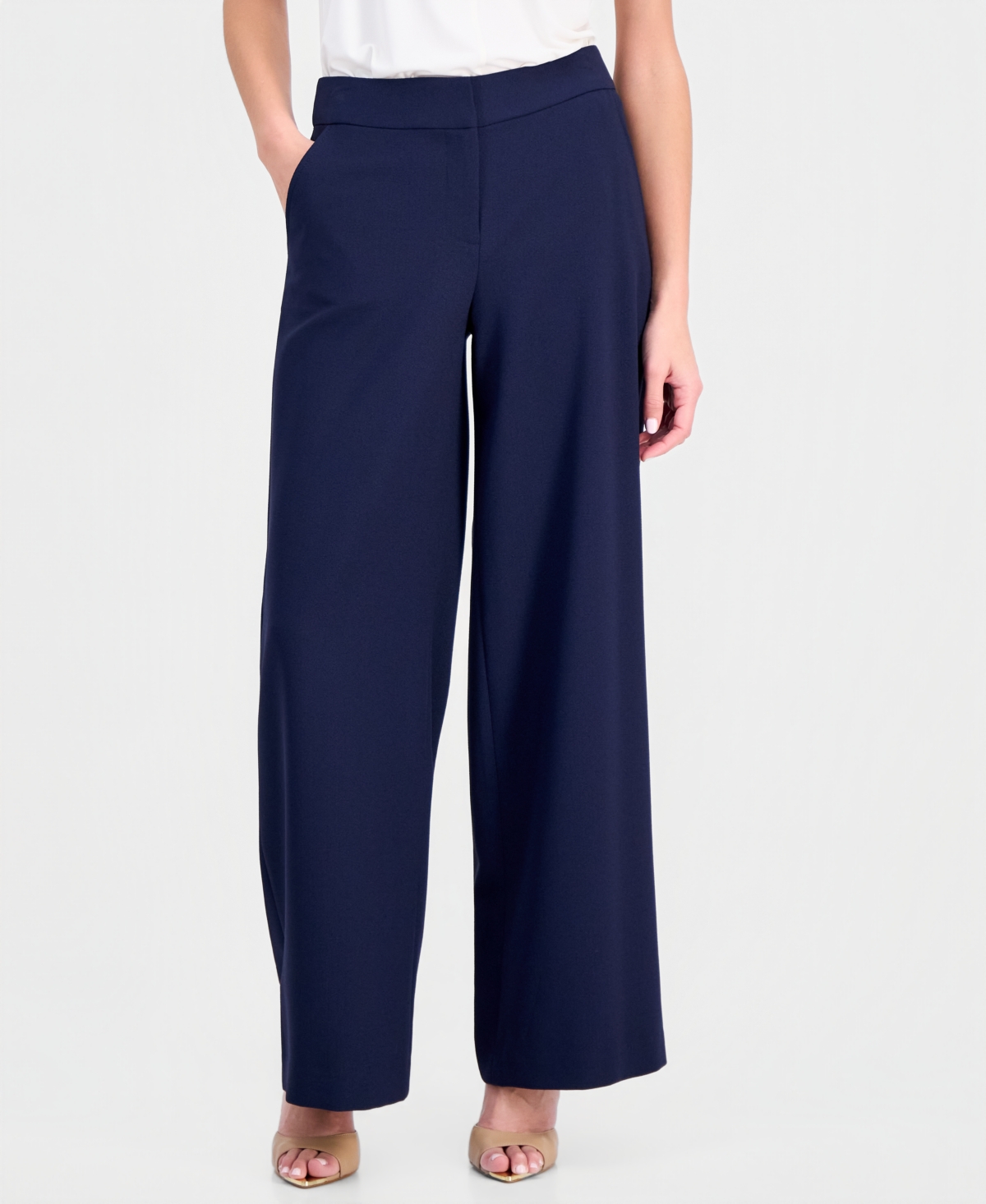 Click here for Tahari Asl Womens Mid-Rise Wide Leg Pants - Deep N... prices