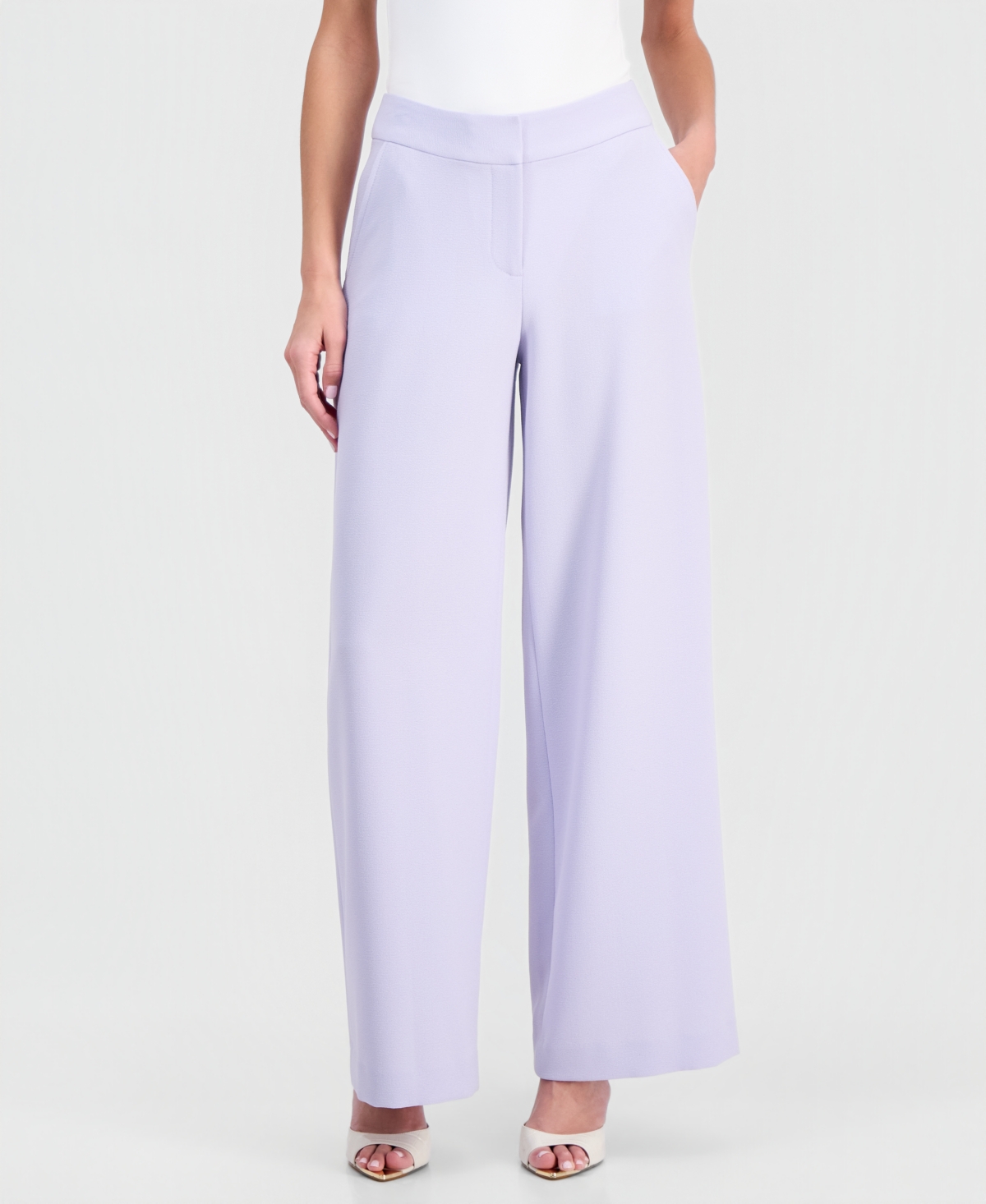 Click here for Tahari Asl Womens Mid-Rise Wide Leg Pants - Soft V... prices