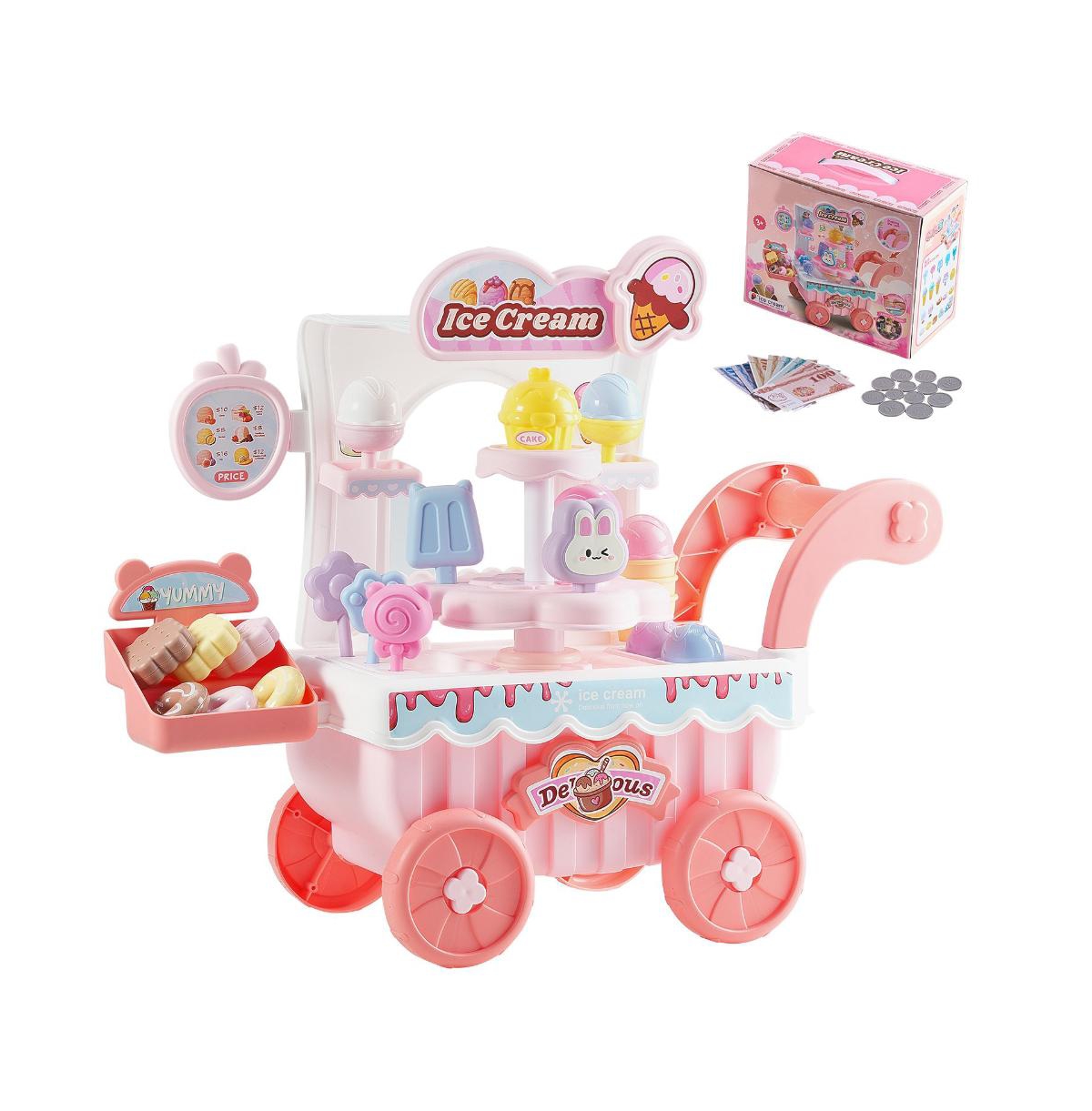 Click here for Slickblue Ice Cream Cart for Kids  27 Pcs Accessor... prices