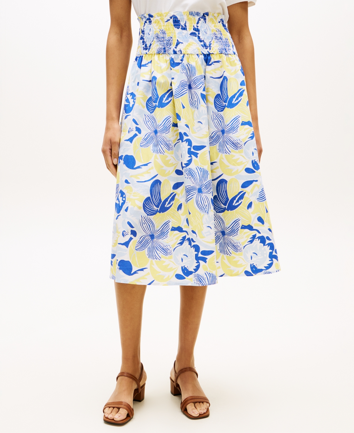 Click here for Tommy Hilfiger Womens Smocked Pull-On Midi Skirt -... prices