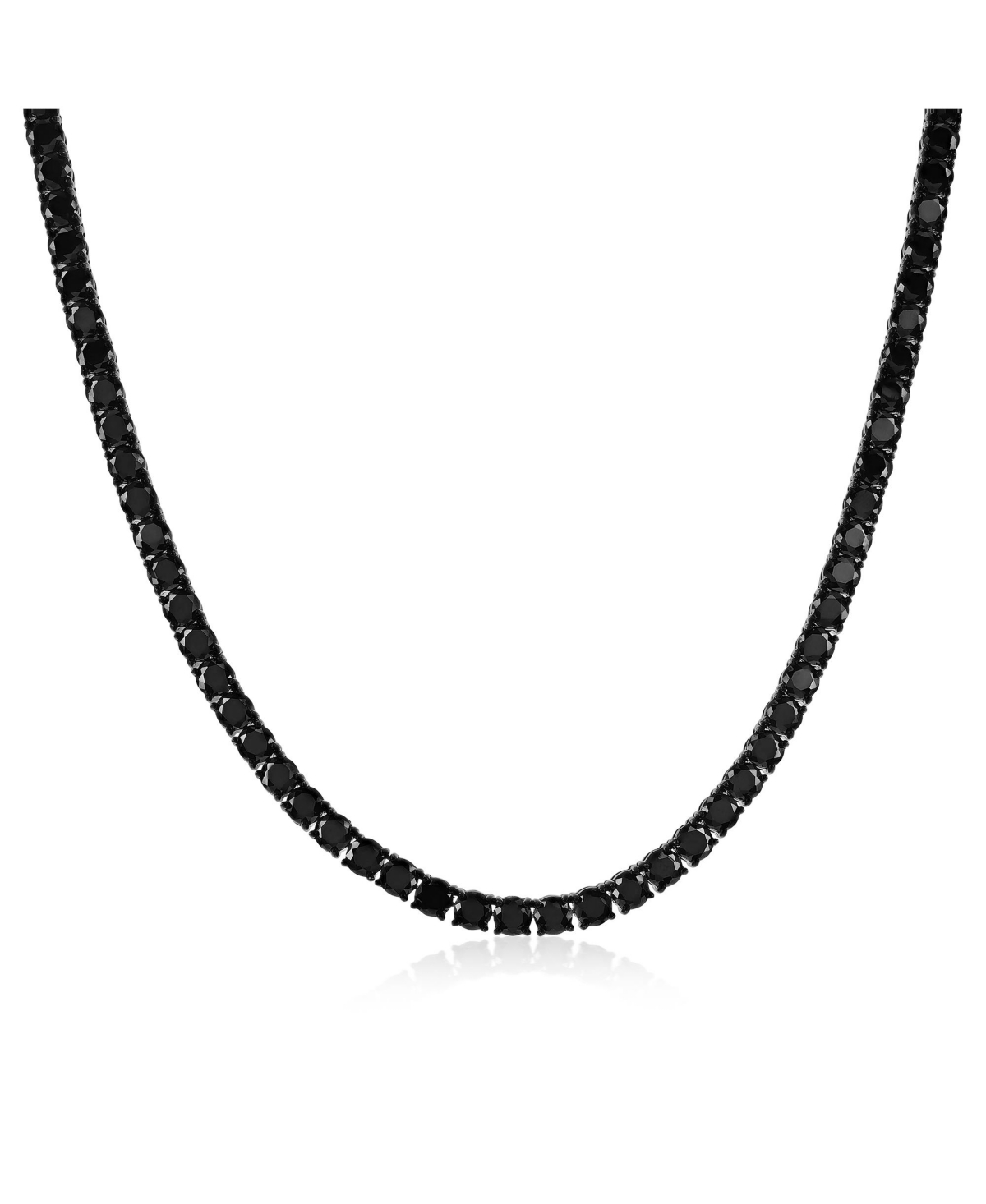 Click here for Stainless Steel  Round Cz Tennis Necklace - Black prices