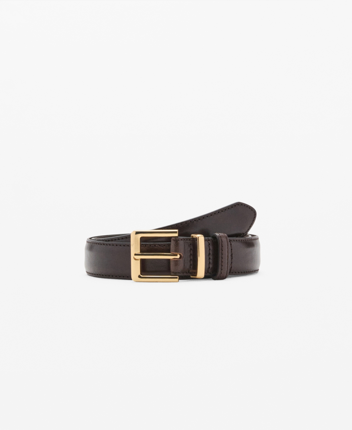 Click here for Mango Womens Bovine Leather Belt - Chocolate prices