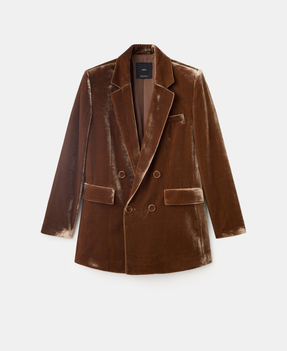 Click here for Mango Womens Double-Breasted Velvet Suit Jacket -... prices