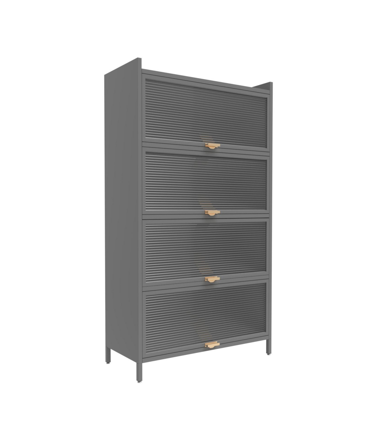 Click here for Zachvo Modern Fluted Glass 2-Door Metal Pantry Cab... prices