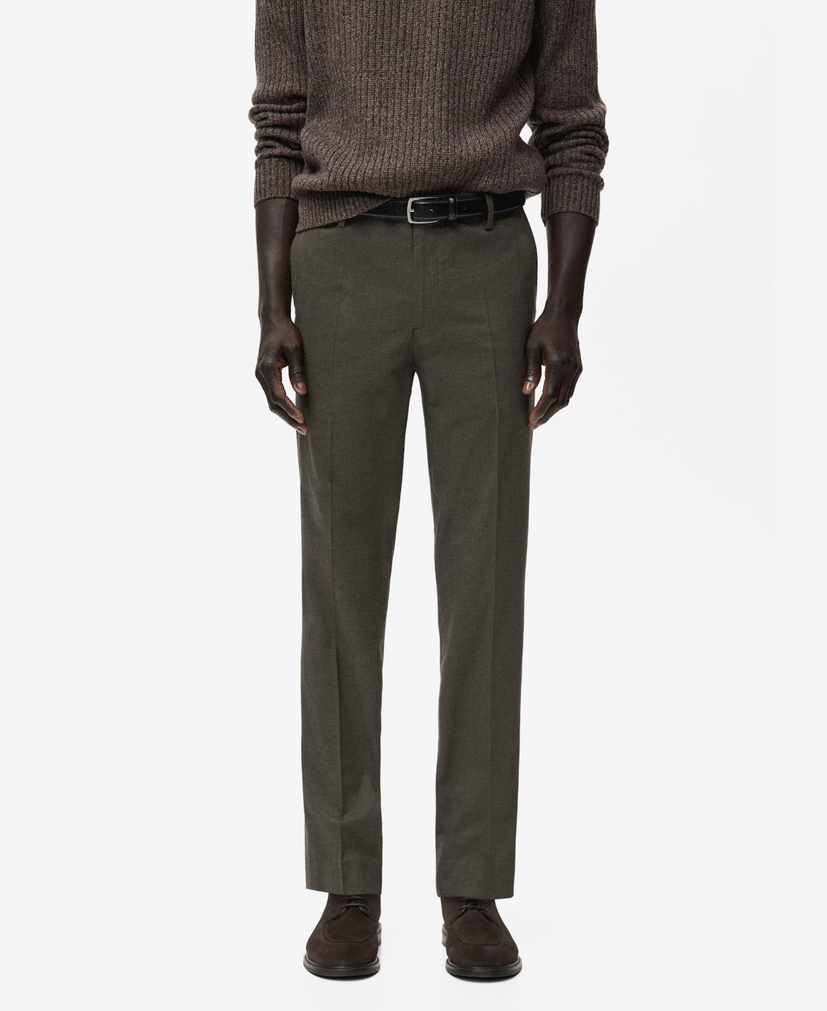 Click here for Mango Mens Slim-Fit Flannel Pants - Chocolate prices