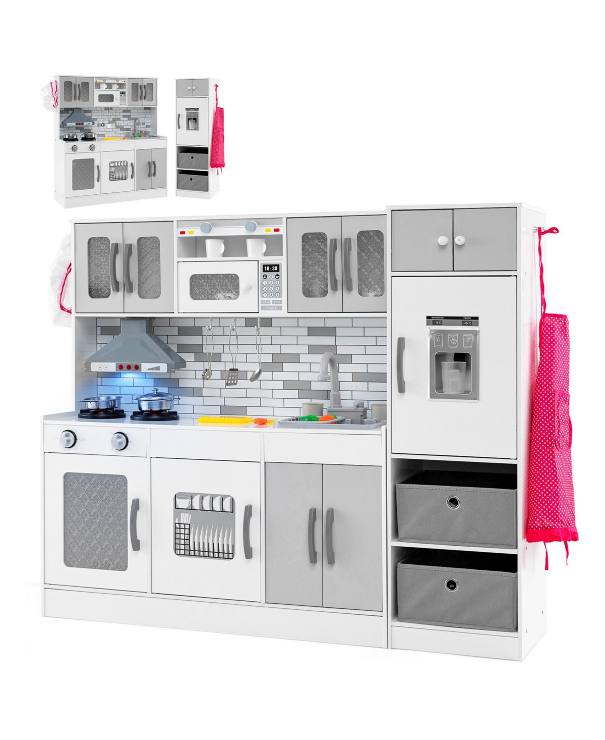 Click here for Hongge 2 Piece Wooden Kids Play Kitchen Set with R... prices