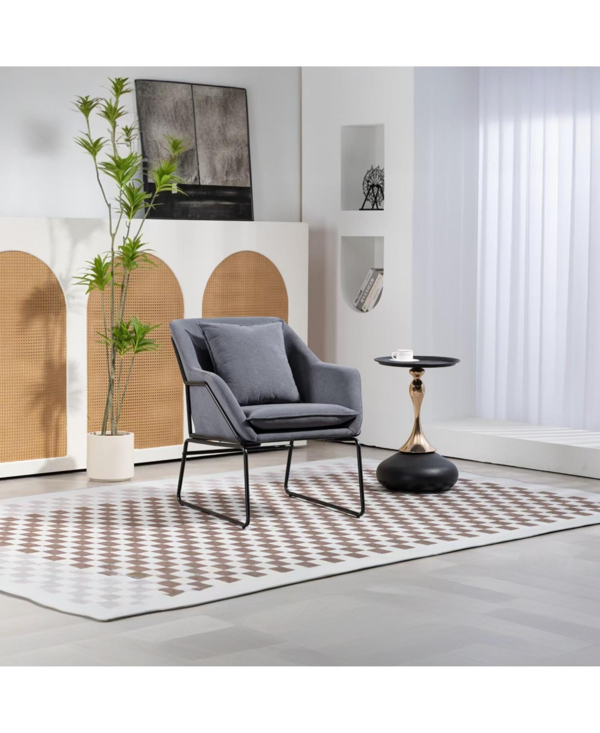 Click here for Streamdale Furniture Velvet Accent Arm Chair  Meta... prices