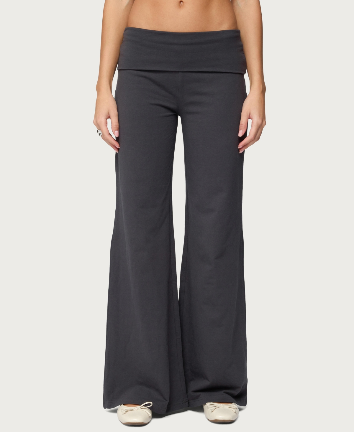 Click here for Edikted Womens Wide Leg Fold Over Pants - Dark-gra... prices