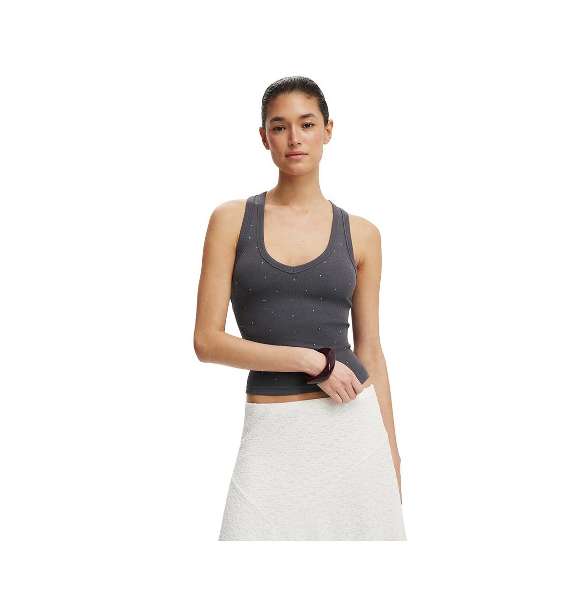 Click here for Cotton On Womens Diamante Racer Back - Moonlight s... prices