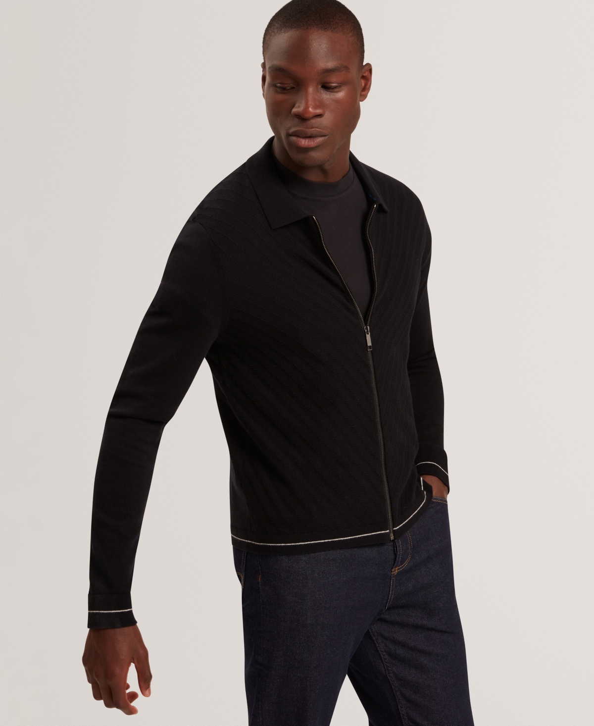 Click here for Ted Baker Mens Point Collar Jacket - Black prices